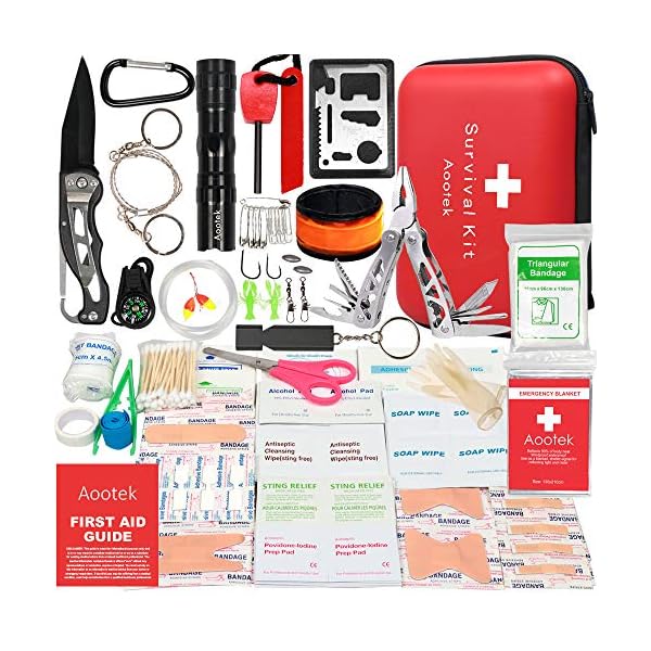 Aootek Upgraded first aid kit Emergency survival Kit. earthquake ...