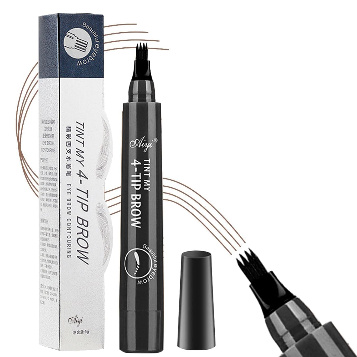 Eyebrow Pencil, 4 Tipped Precise Brow Pen, Waterproof Eyebrow Pencil ...