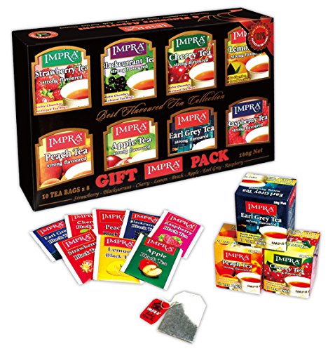 Buy ImpraFlavored Black Tea Gift Pack (8 Flavors), 80-Count Tea Bags ...