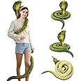 Amazon.com: ELAINREN Jumb Green Cobra Plush Toy Lifelike Snake Stuffed ...