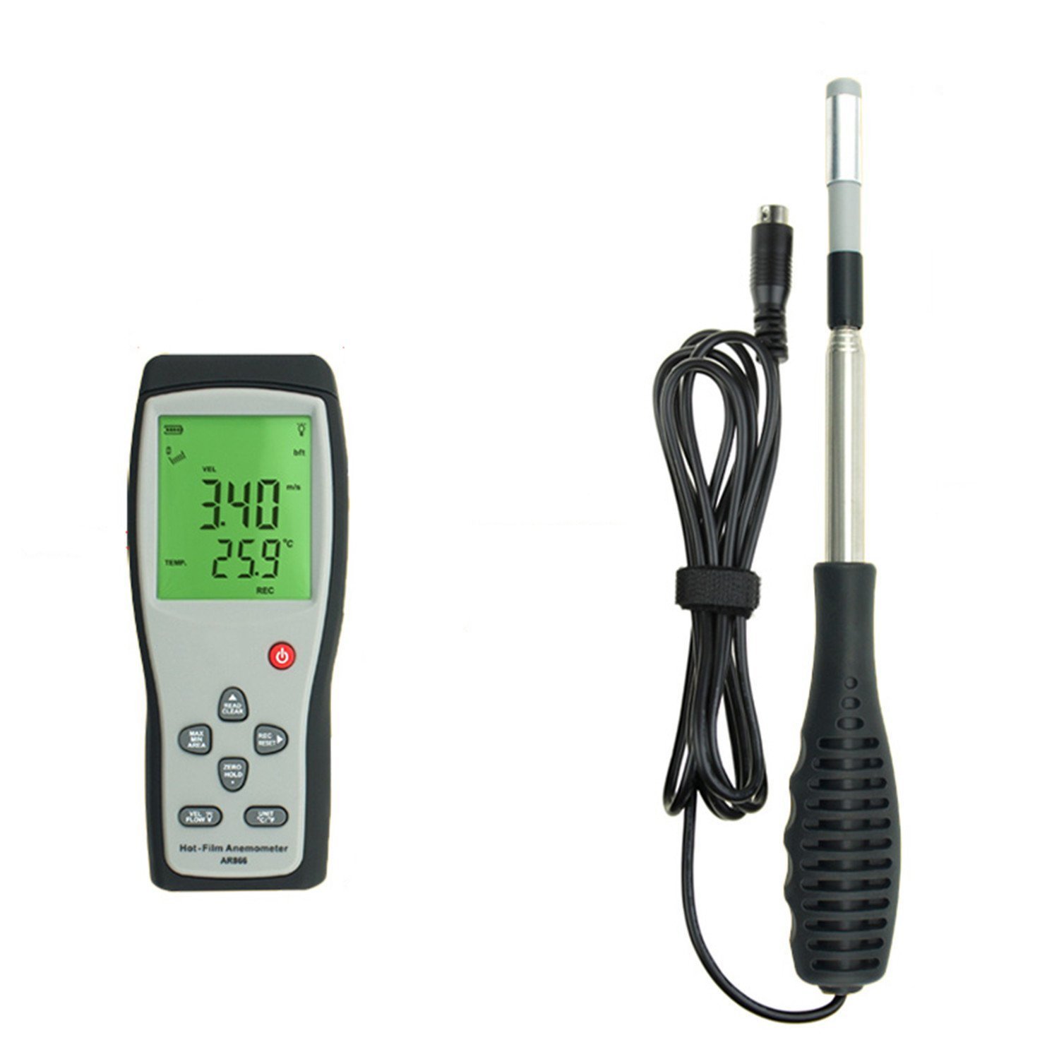 Amazon.com: Digital Telescoping Hot-Wire Probe Anemometer Thermometer ...