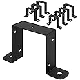 Wpbhk 8 Pcs Black Strap Post Ties Brackets 4x4 Strap Post Ties, Square ...