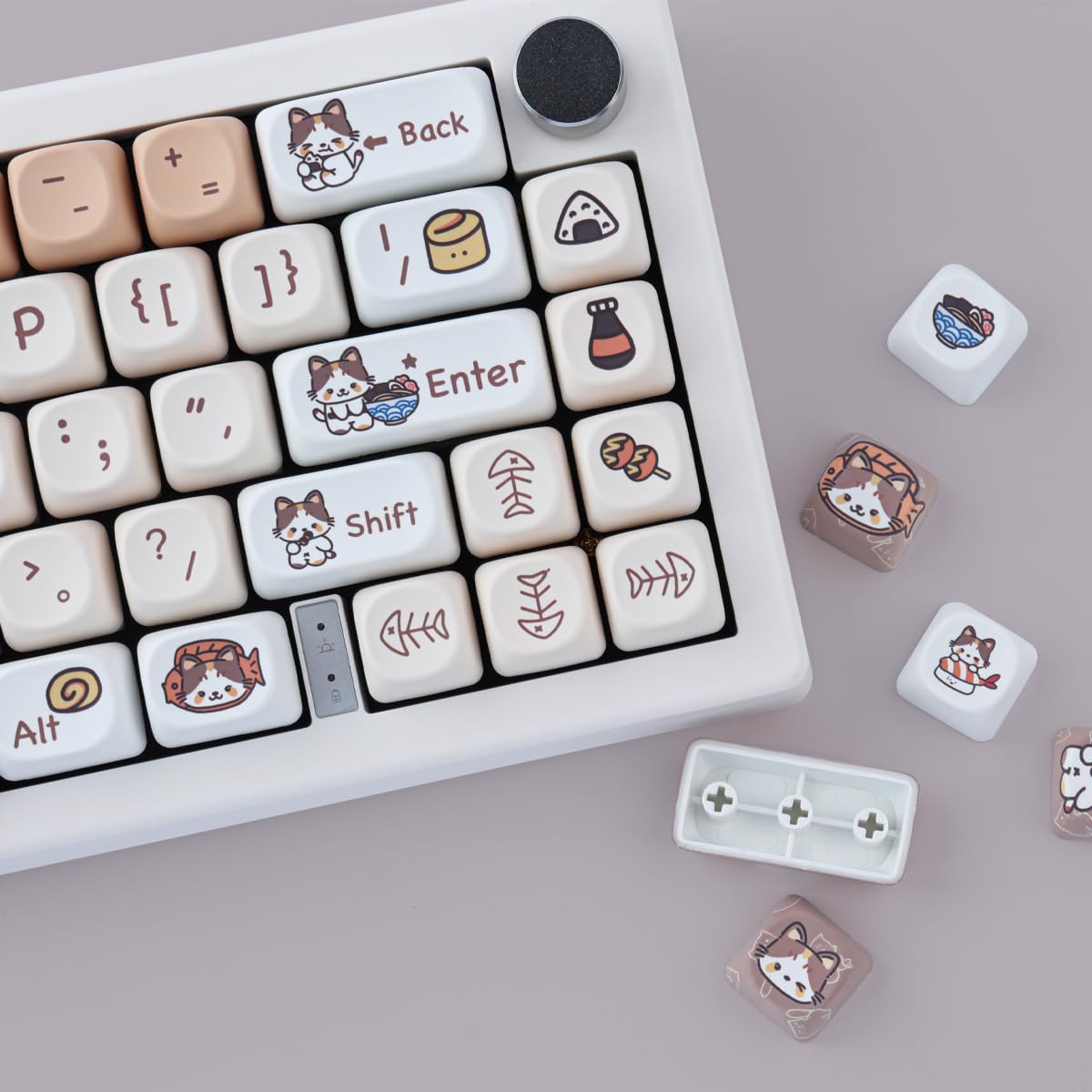 Mua TYRIXKI PBT Keycaps 143 Keys Cute Keycaps Dye-Sublimation Kitty-cat ...