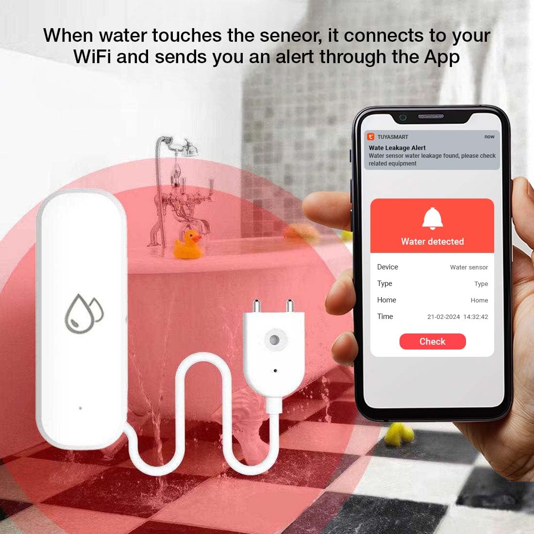 Mua Water Leak Detector Sensor: Home Water Flooding Monitor Smart Sink ...