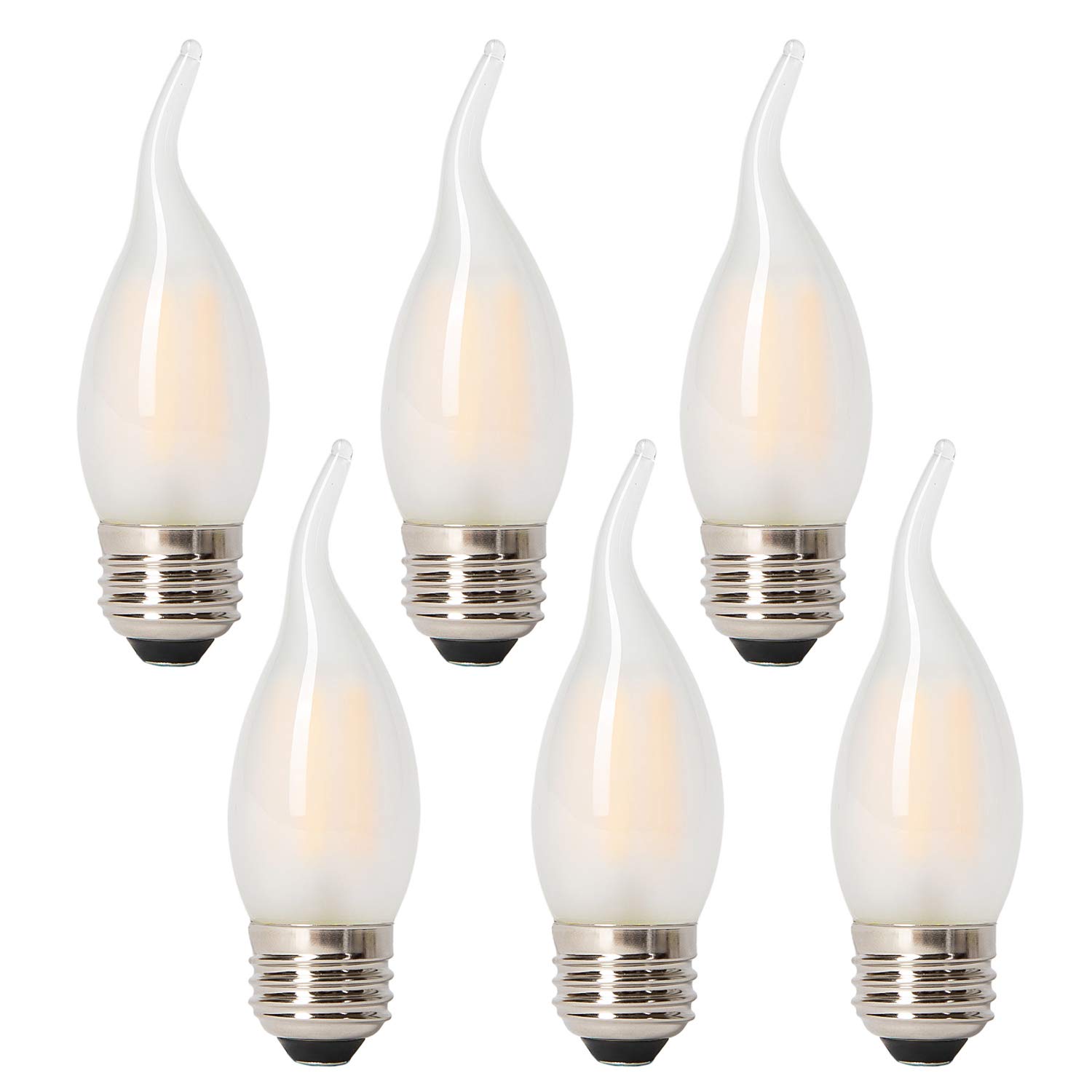 PANLAVIE LED 40 Watt Chandelier Bulbs Standard Base Frosted Bulbs ...
