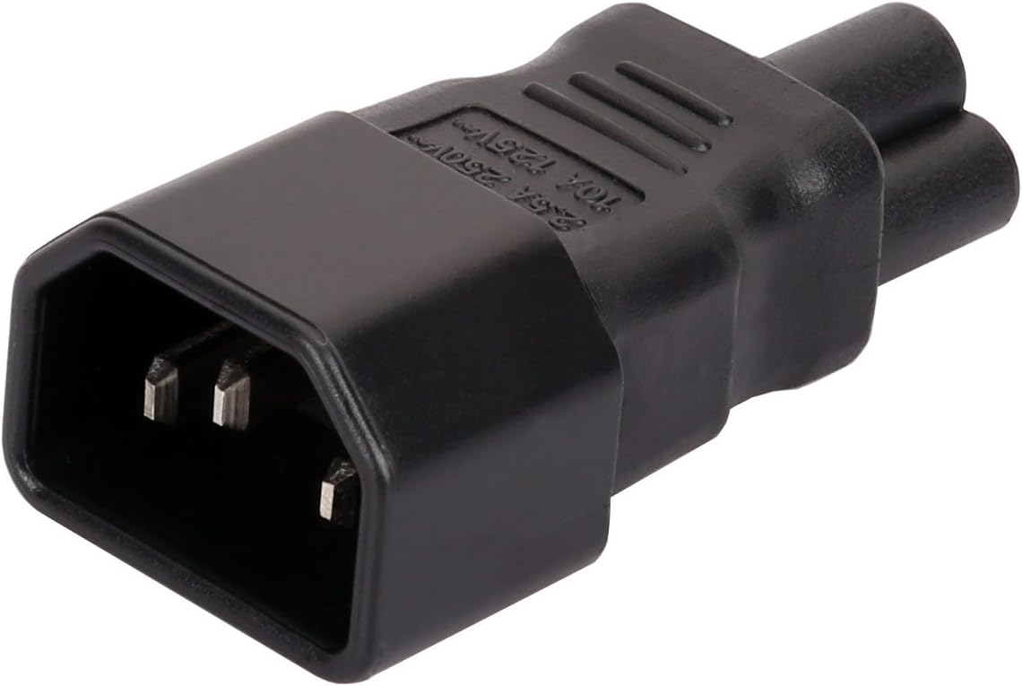 IEC 320 C14 to C5 AC Adapter Vellcon IEC 3Pole Male to Mickey Mouse ...