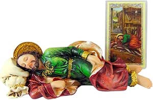 Amazon.com: Sleeping St Joseph Statue and Holy Card with Prayer to ...