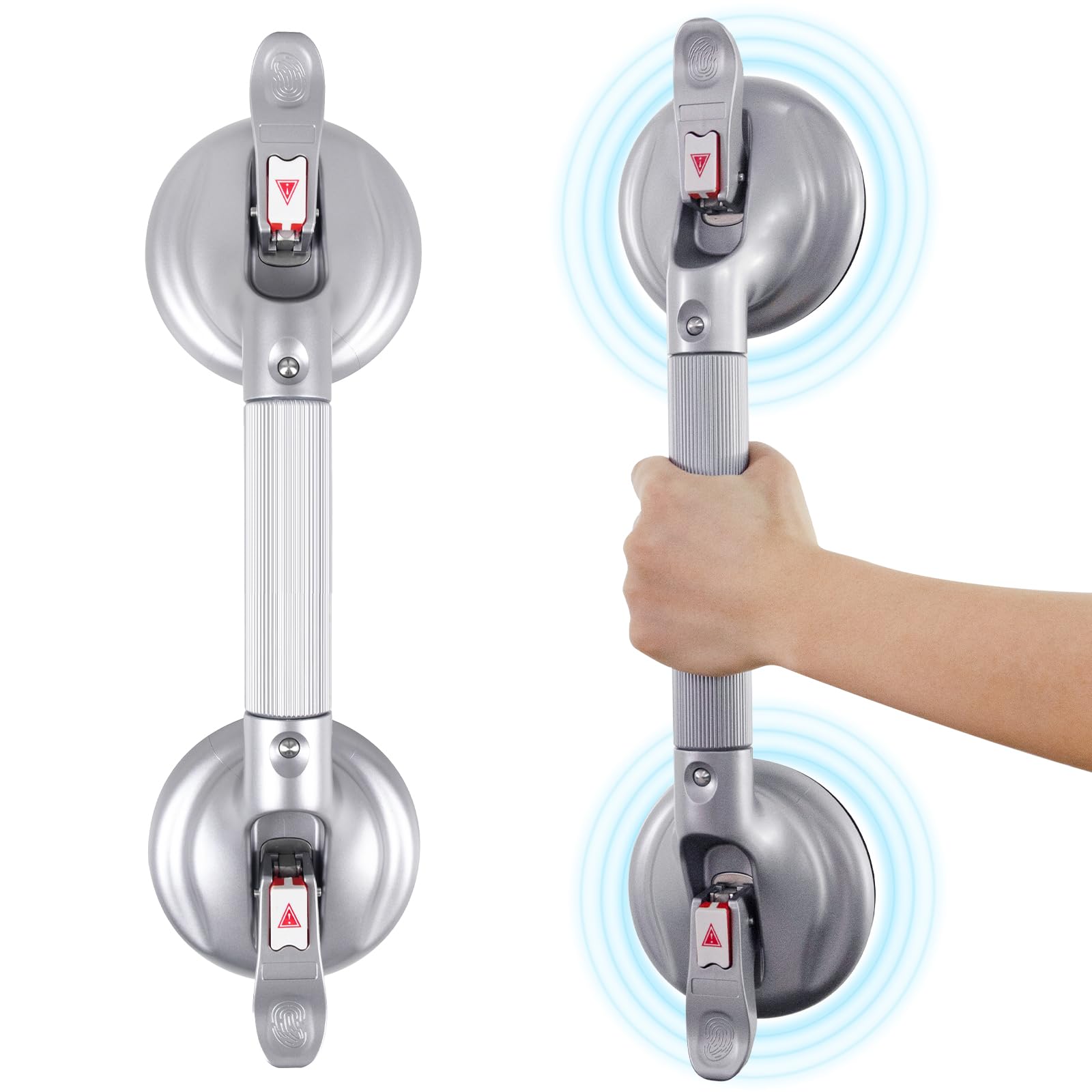 HEINSY 17inch Upgrade Suction Shower Grab Bar, Portable Shower Handle ...