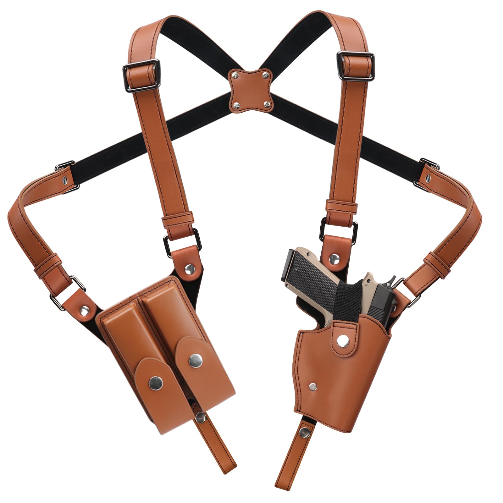 Shoulder Holster General Vertical Gun Holster Adjustable PU Leather for ...