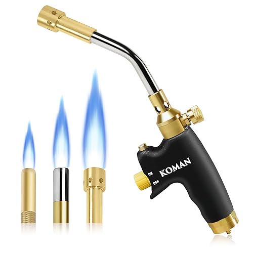 KOMAN Propane Torch Head Kit with 3 Nozzles, High Intensity Trigger ...
