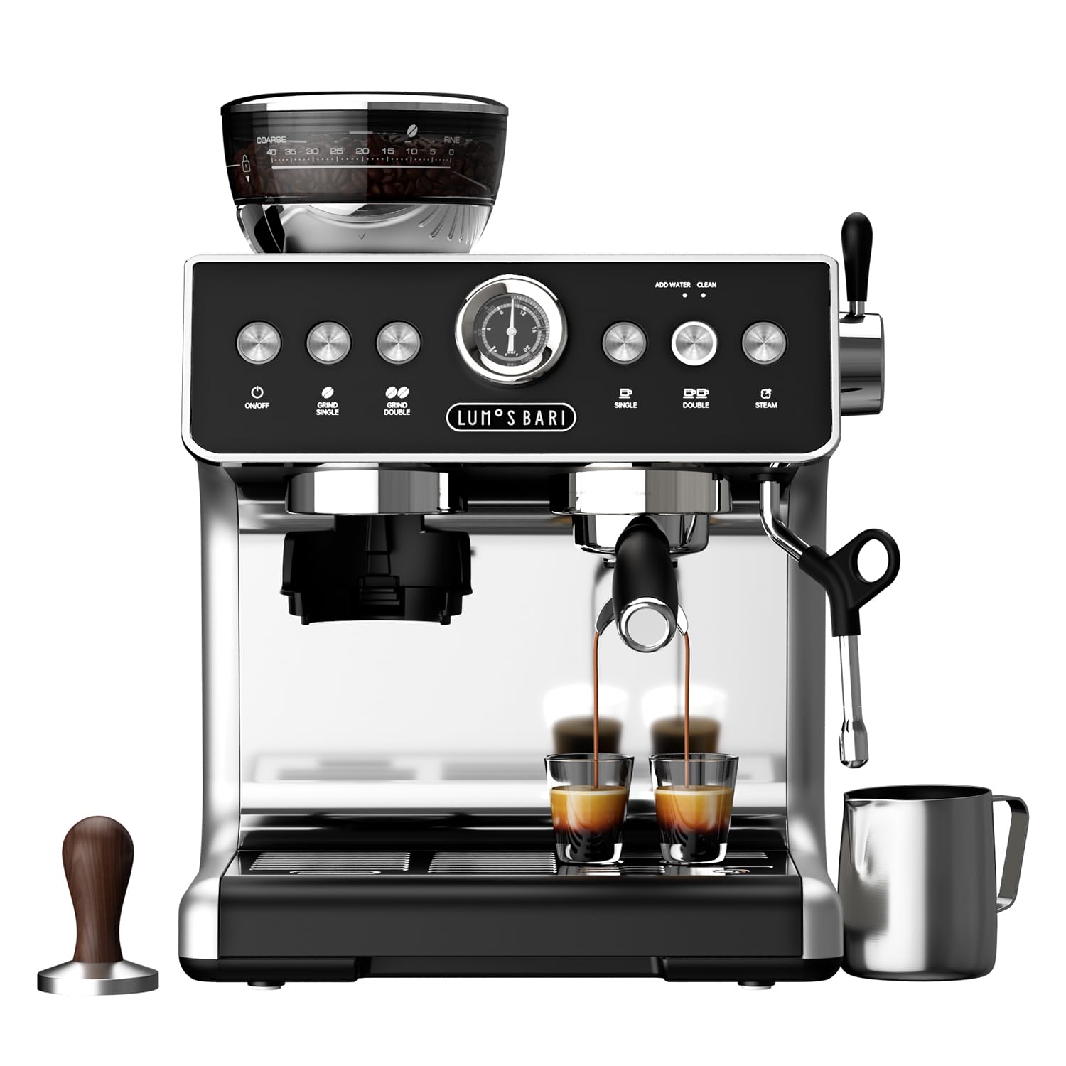 LumosBari Espresso Machine with Grinder, 20 Bar Espresso Machine with ...
