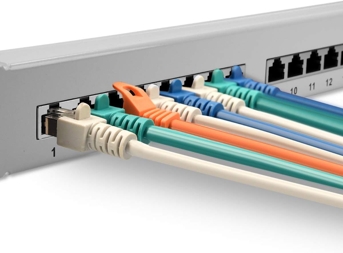 kwmobile 24 Port Cat6 Patch Panel – 19 Inch Cat 6 Network Patch Panel ...