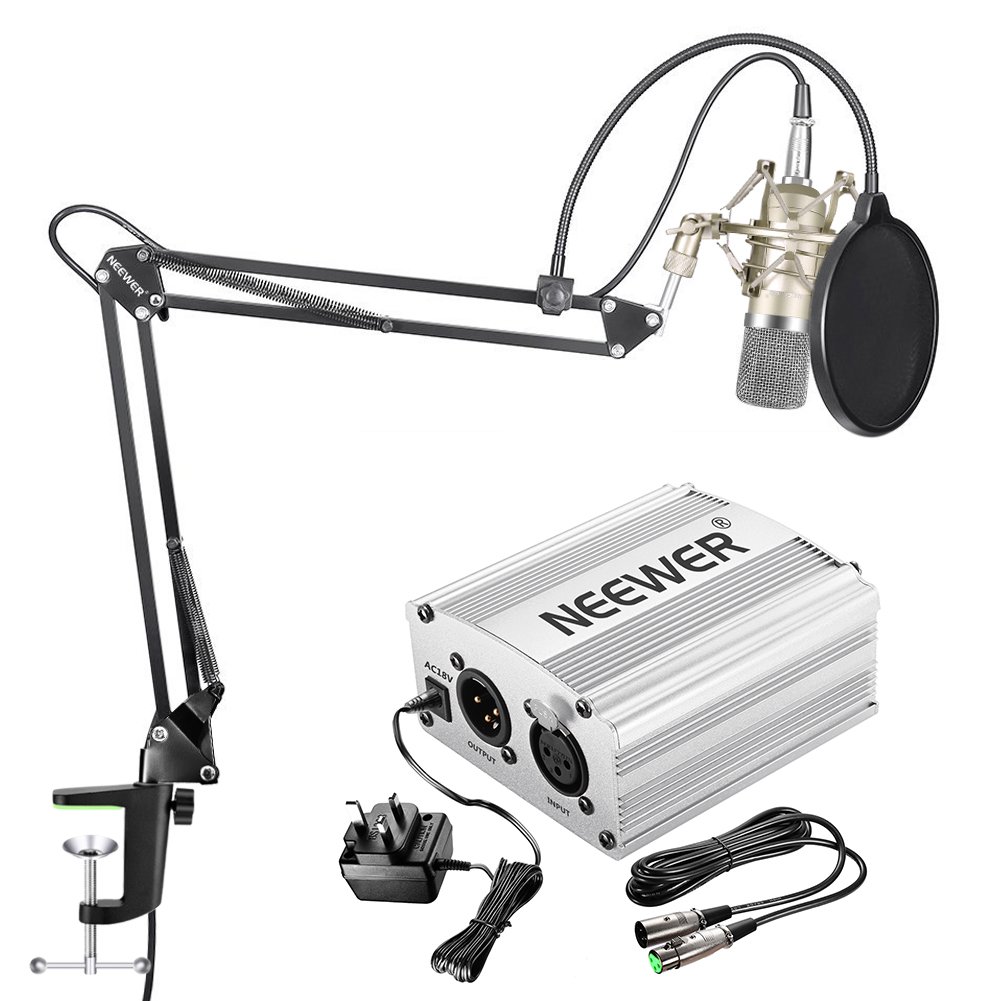 Neewer NW-700 Condenser Microphone Kit - Mic and 48V Phantom Power ...