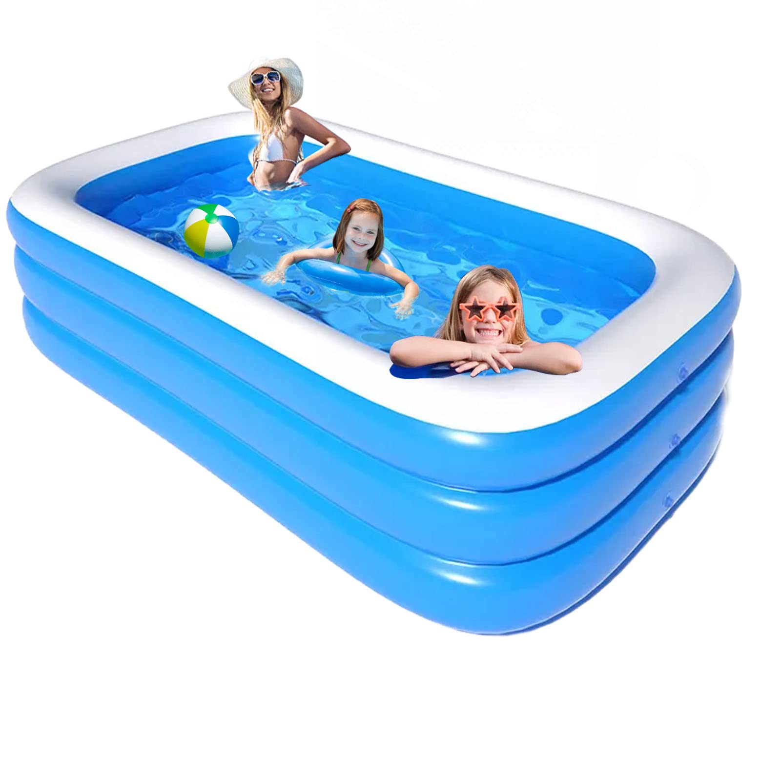 Inflatable Pool for Kids and Adults, Inflatable Swimming Pool 120" X 72 ...