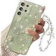 Amazon.com: Changjia for Samsung Galaxy S24 Ultra Clear Glitter Case,Cute 3D Butterfly Floral ...