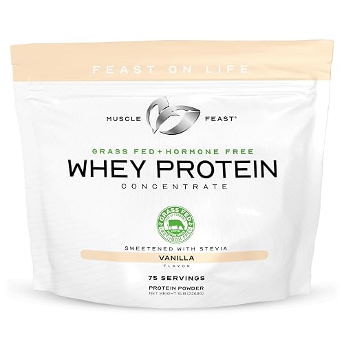 Muscle Feast Grass-Fed Whey Protein Concentrate Powder, All Natural ...