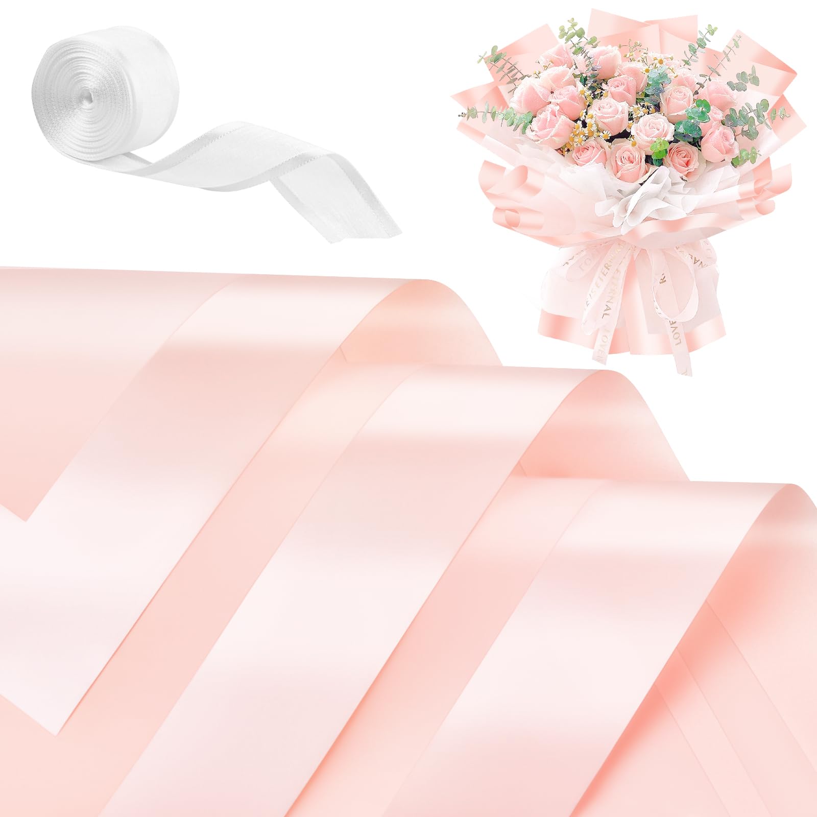 CLUEWR 20 Sheets Flower Wrapping Paper, Waterproof Bouquet Wrapping ...