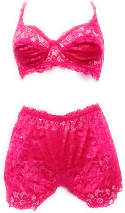 Buy Boldiva Beautiful Soft Net Lace Bra nikar Shorts Set for Women ...
