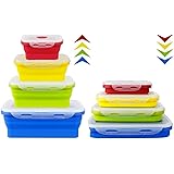 Food Containers, 4 Pack Collapsible Food Storage Containers,Silicone ...
