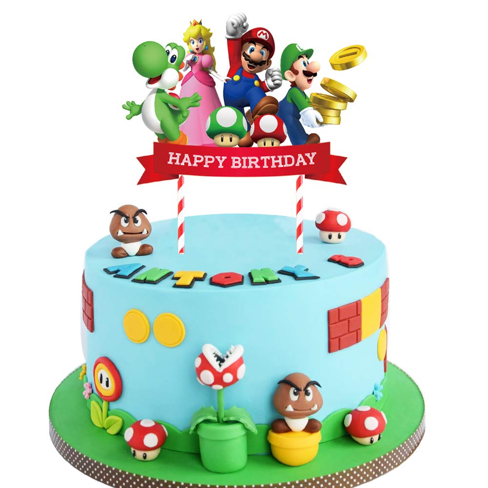 Buy 5pcs Super Mario Cake Toppers Super Mario Cupcake Toppers , Super ...