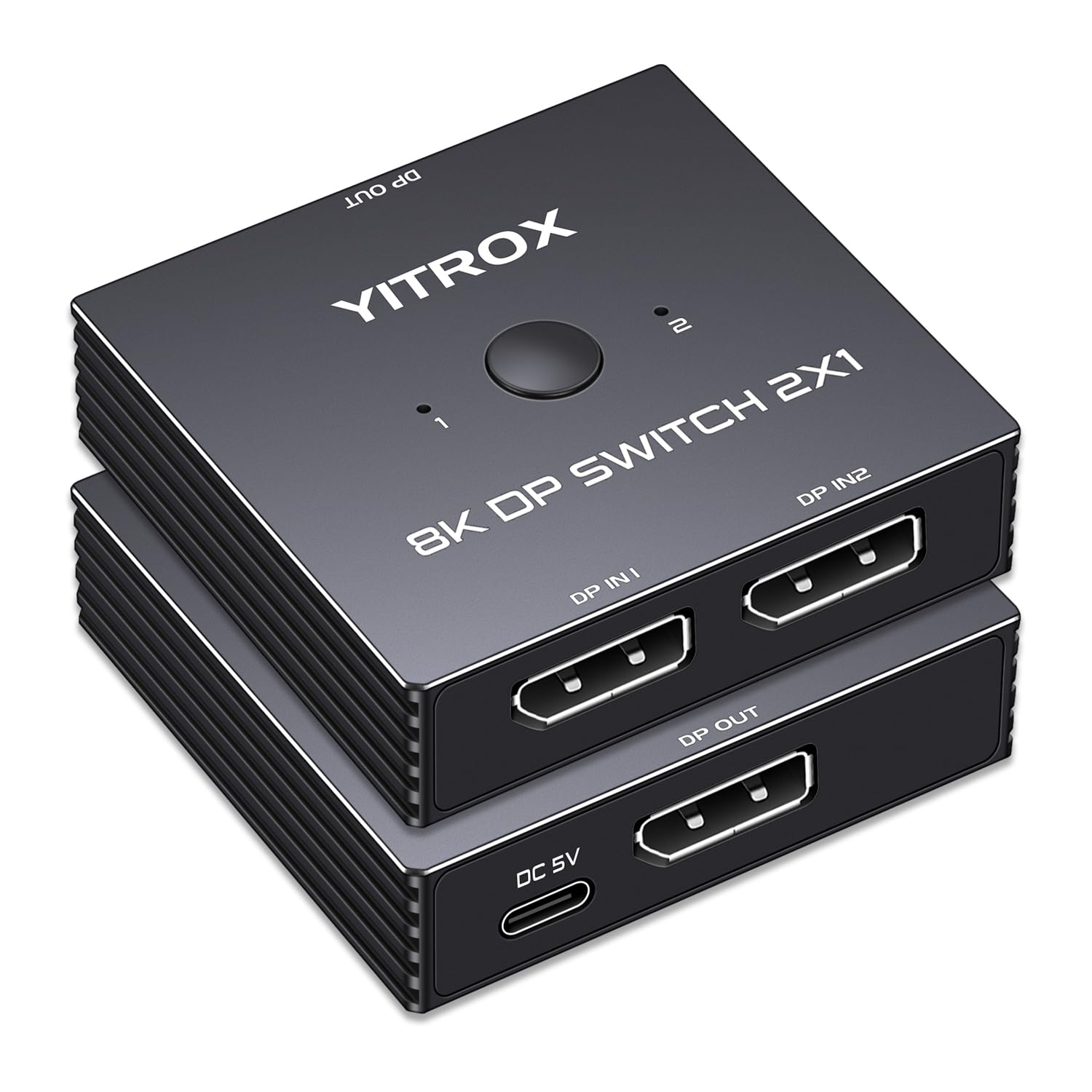 8K DP Switch 2 in 1 Out, DisplayPort 2.0/1.4 Switcher Support 8K@60Hz ...