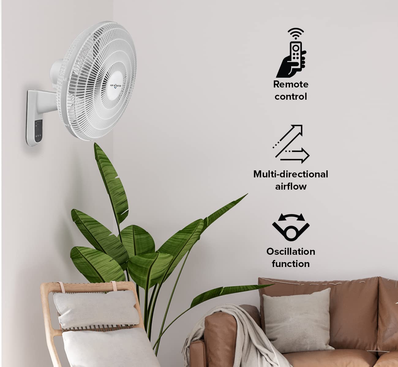 Mua Air Monster 16 Inch Wall Mount Fan with Remote Control, Wall Mount ...