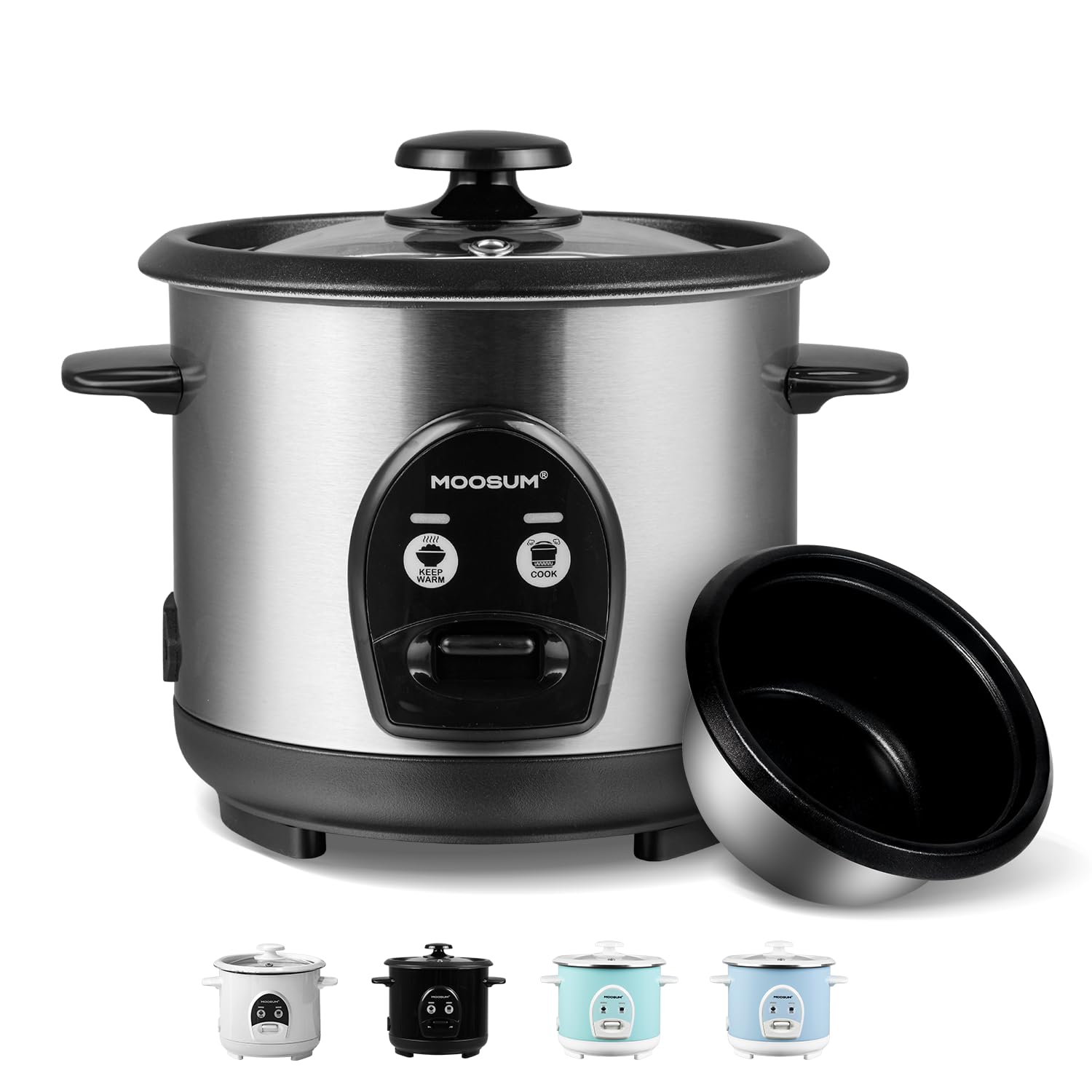 MOOSUM Electric Rice Cooker with One Touch for Asian Japanese Sushi ...
