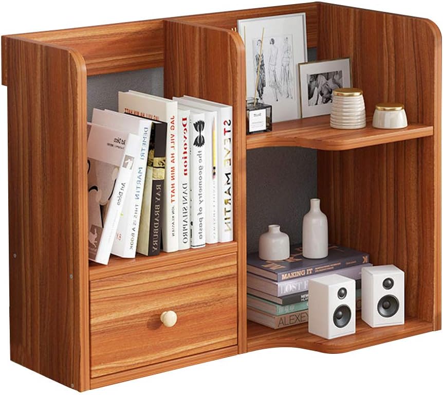 NUODWELL Wooden Desktop Bookshelf, DIY desktop Display Shelf Rack ...