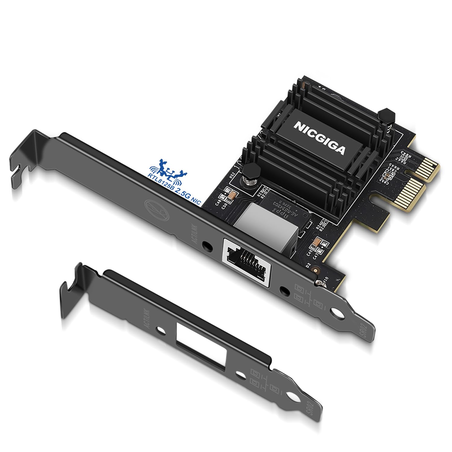 NICGIGA 2.5G Base-T PCIe Network Adapter, Realtek RTL8125B 2.5Gbps/1Gbps/100Mbps PCI Express ...
