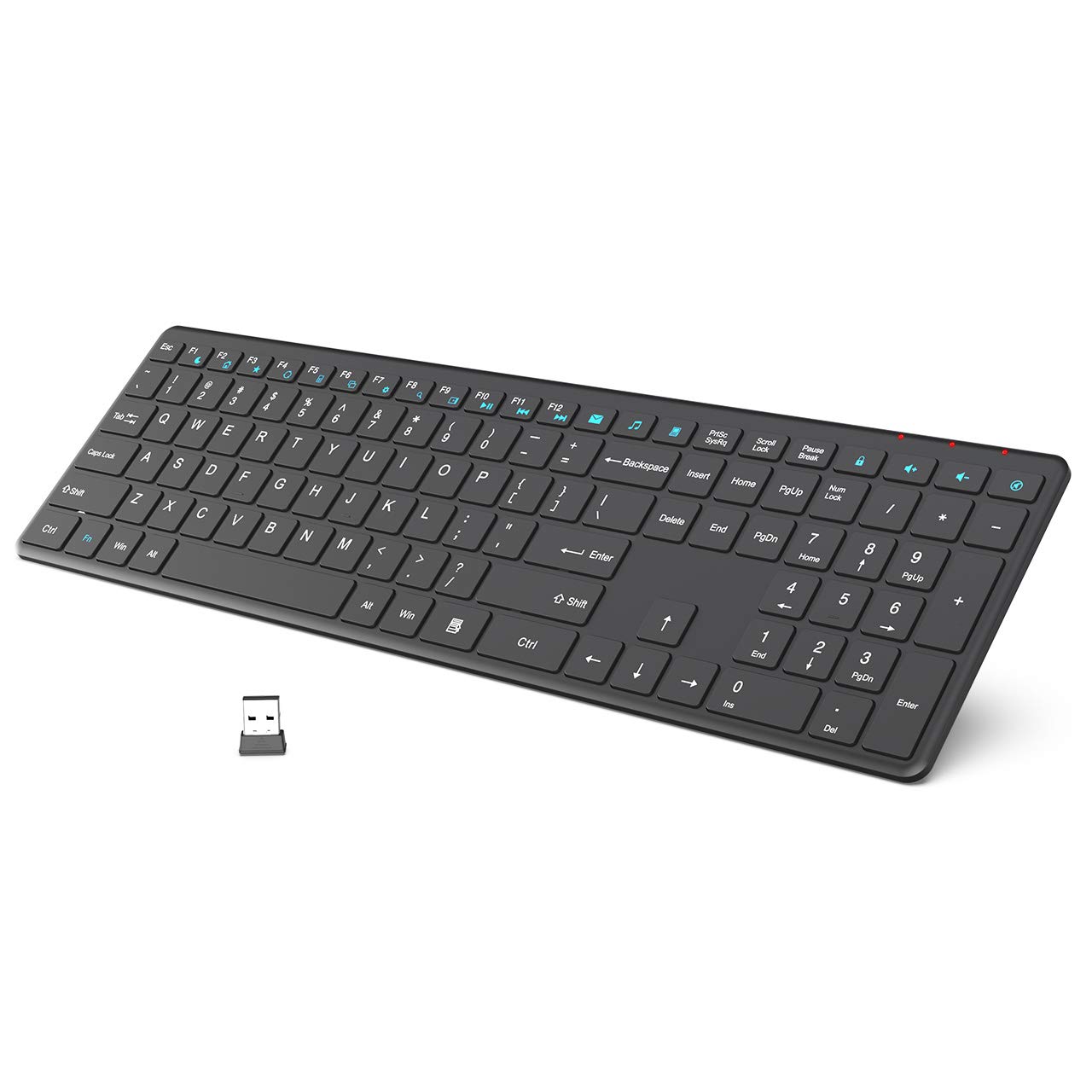 Buy WisFox Rechargeable Wireless Keyboard, USB Ultra Slim Computer ...