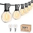 HISTAR Led String Lights Outdoor 30ft Patio Lights Waterproof with 27 ...