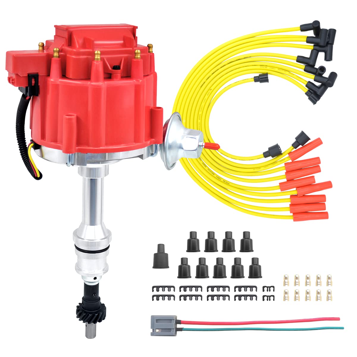 MAS Performance HEI Ignition Distributor w/Cap & Rotor and Spark plug ...