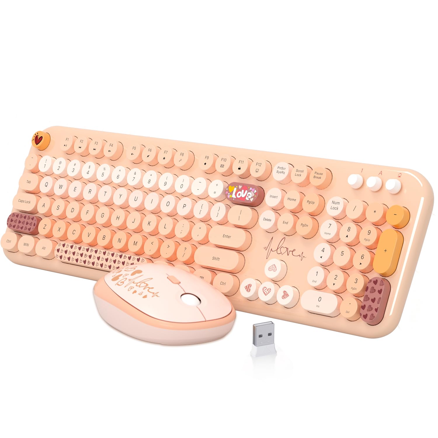 Wireless Keyboard Mouse Combo Mofii 104 Round Keys Lovely Full Size Cute Colorful Computer