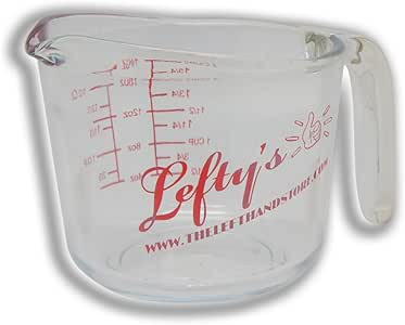 Amazon.com: Lefty's Left-Handed 2-Cup Glass Measuring Cup: Kitchen & Dining