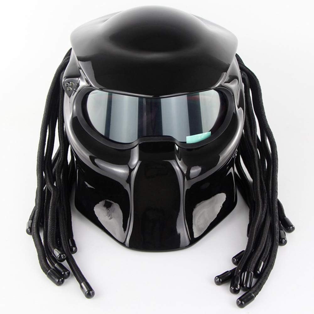WWtoukui Knallschwarzer Predator Motorradhelm, 4-Jahreszeiten ...