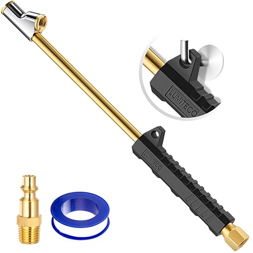 12" Extended Reach Dual Head Air Chuck, 2-Way Connection 1/4" FNPT ...