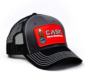 Case Tractor Hat, Gray and Black Mesh, Farm Machinery Eagle Logo at ...