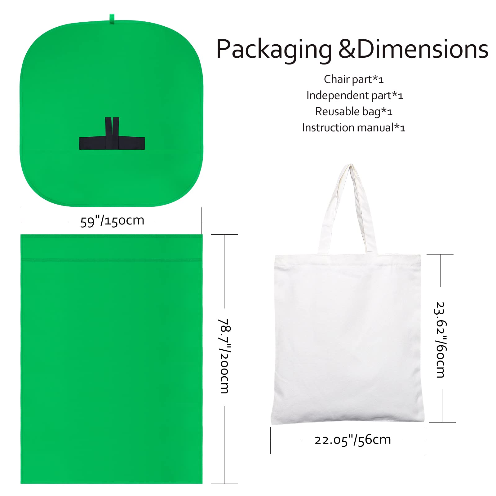 Mua Portable Green Screen Chair, 59 in Greenscreen Backdrop with Stand ...