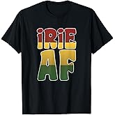 Amazon.com: Irie AF Jamaican Rasta Colors T-Shirt : Clothing, Shoes ...