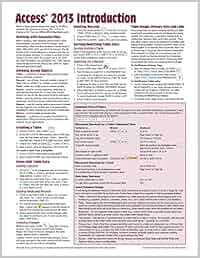 Microsoft Access 2013 Introduction Quick Reference Guide (Cheat Sheet ...