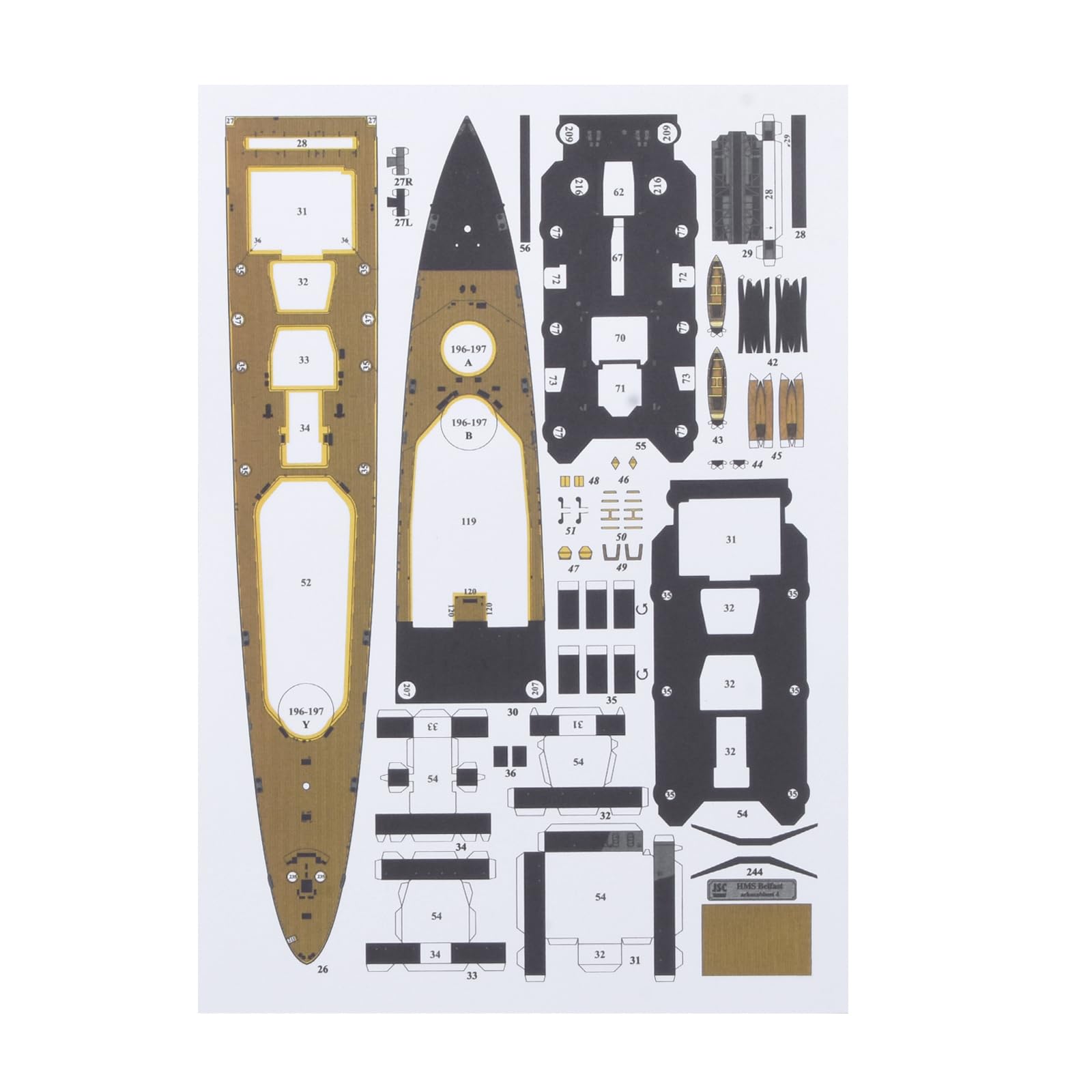 Mua 1/400 Scale Paper Light Cruiser Ship Model Set, British Belfast ...
