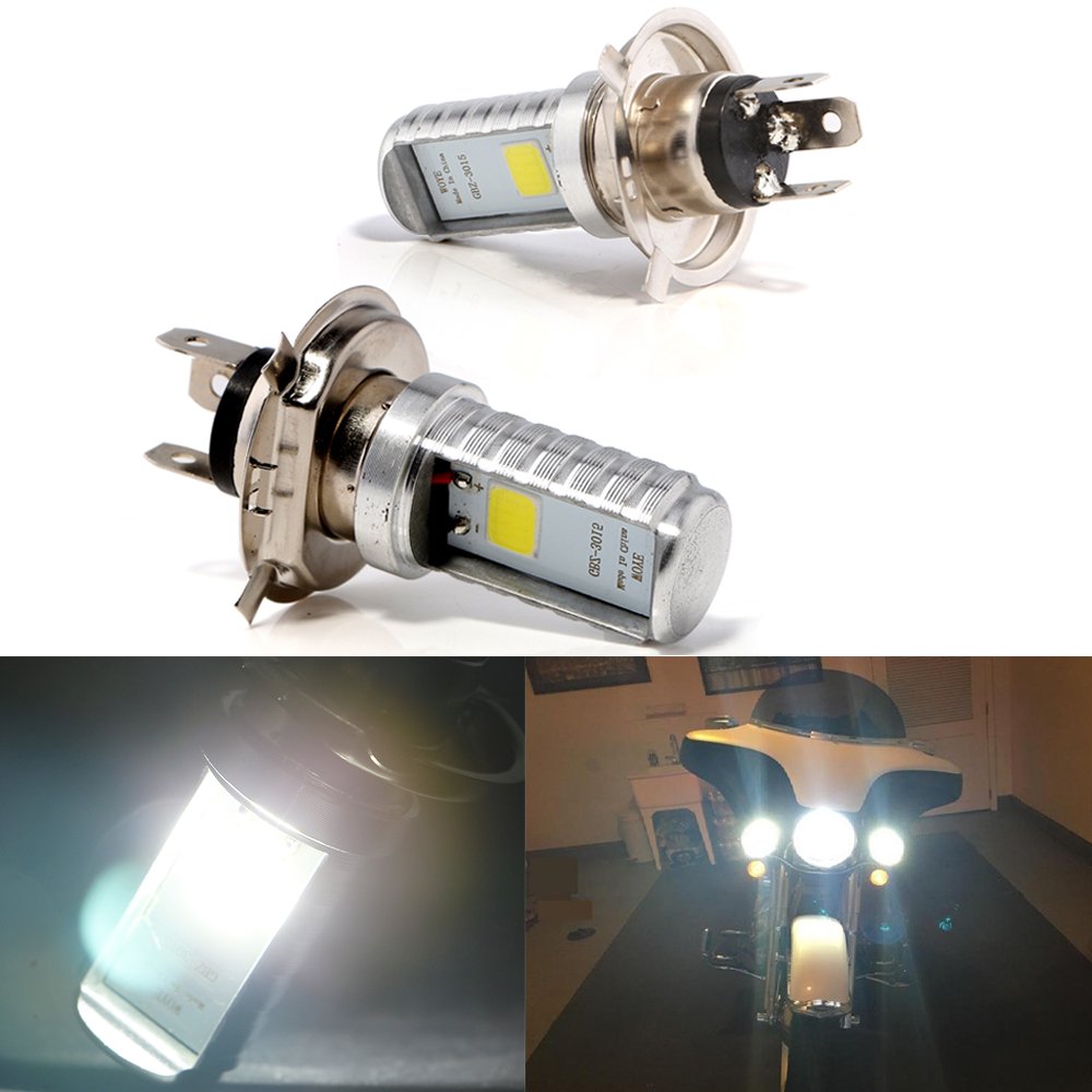 Grandview H4 LED Bulbs, 2pcs White H4 Motorcycle Front Headlight Bulbs ...