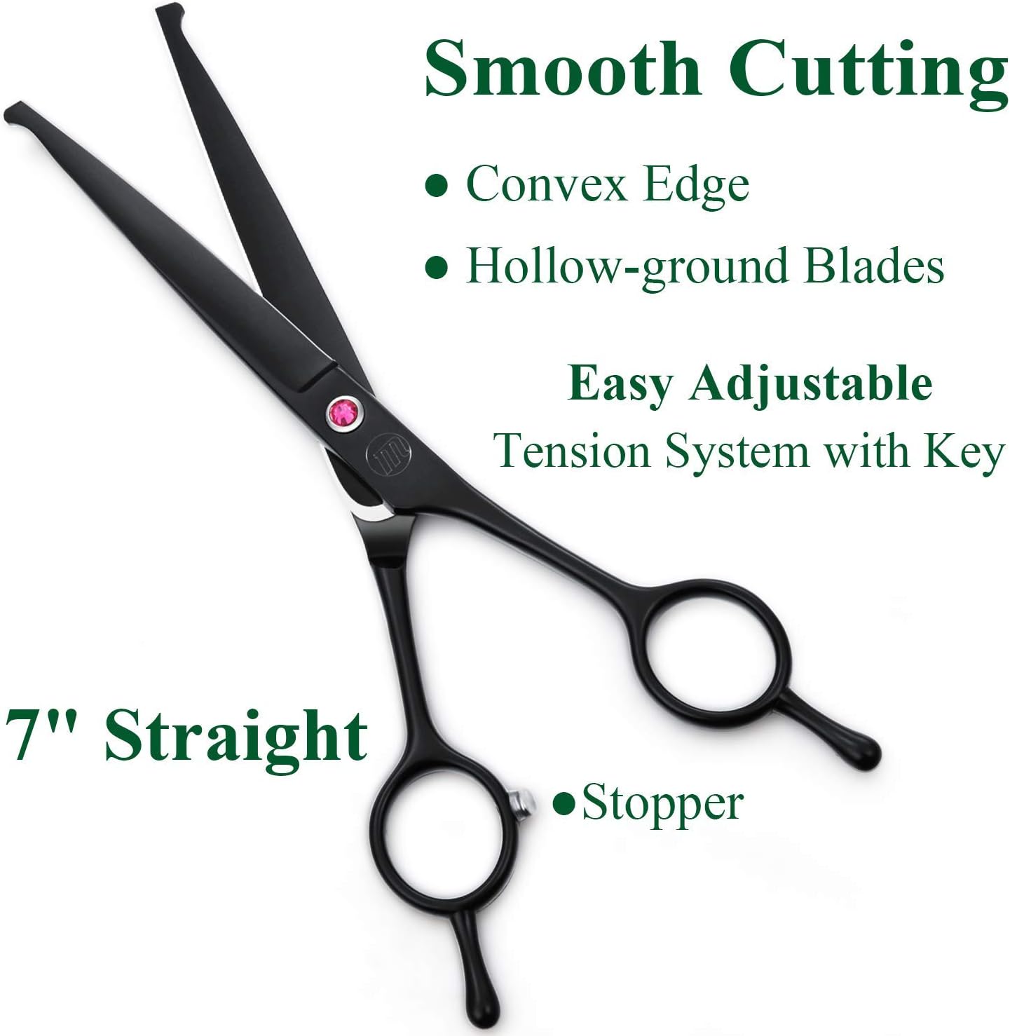 Moontay 7″ Dog Grooming Scissors Set, Reversible Trimming Thinning ...