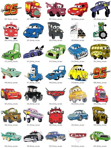 Купить Brother Set 1 & 2 Disney Pixar Cars Machine Embroidery Designs ...