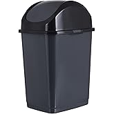 Amazon.com: Superio Medium Trash Can with Lid 4.5 Gallon Plastic Swing ...