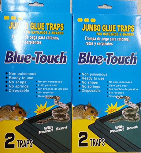 2 Packs of 2 Blue-Touch Jumbo Rat, Mice, and Snake Traps Total 4 Traps ...