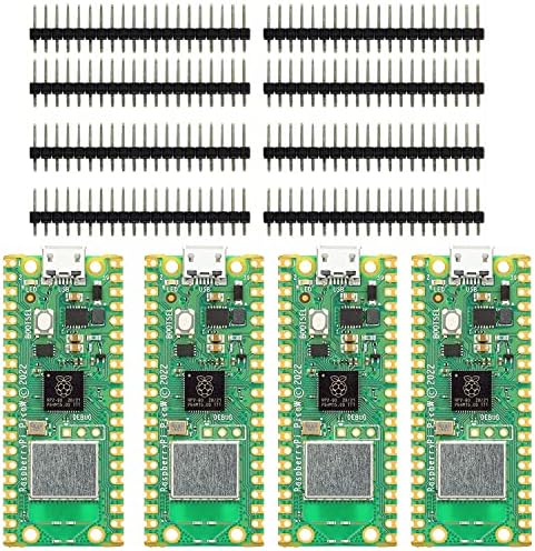 [4-Pack] iUniker Raspberry Pi Pico W, Raspberry Pi RP2040 Chip, Wi-Fi Wireless Connectivity with ...
