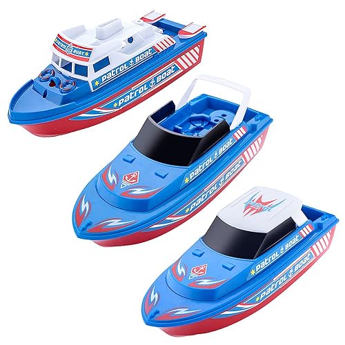 NEXTAKE 3PCS Electric Marine Patrol Boat Water Toy, Coast Guard Vessel ...