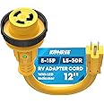 Kohree RV Adapter Plug 30 Amp to 15 Amp 110V, RV Power Adapter 15A Male to 30A Female, RV ...