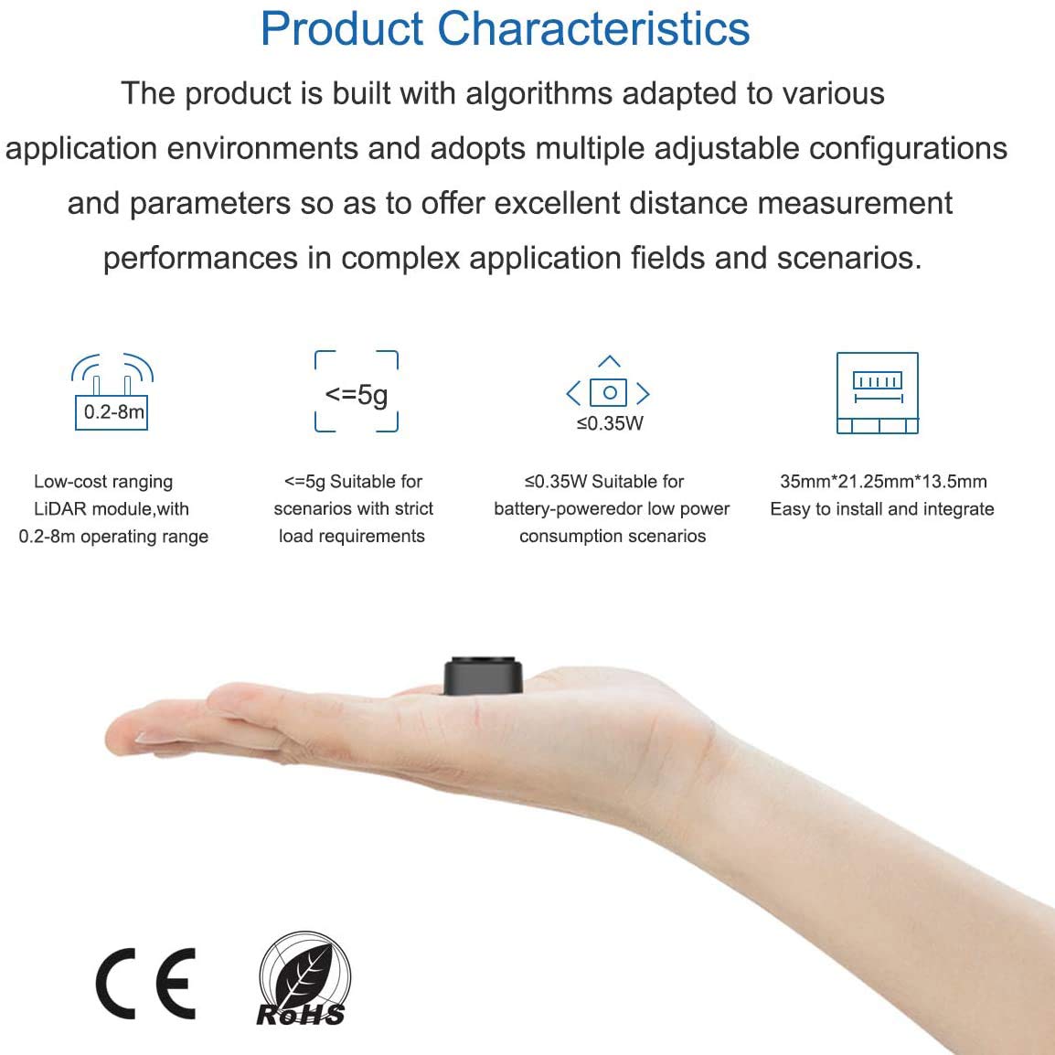 Mua Lidar Range Finder Sensor Module TF-Luna, Single-Point Micro ...